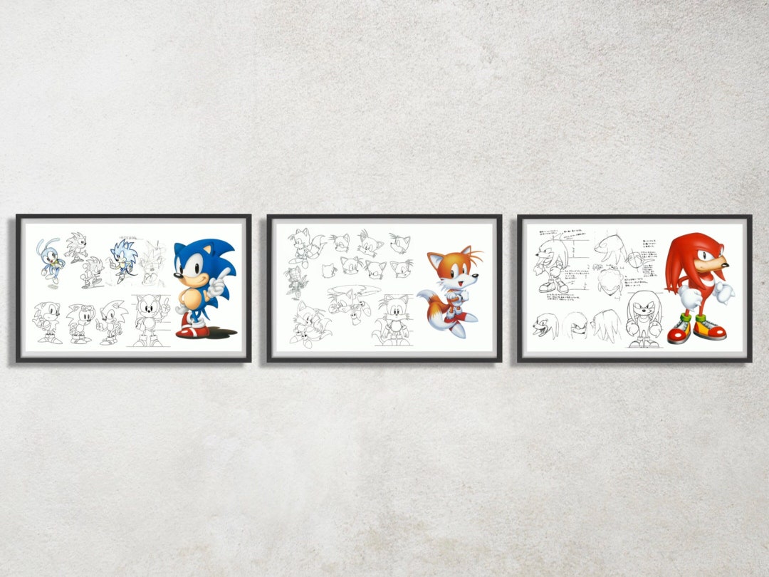 Set of 3 Sonic the Hedgehog Digital Download Poster Bundle for Bedroom ...