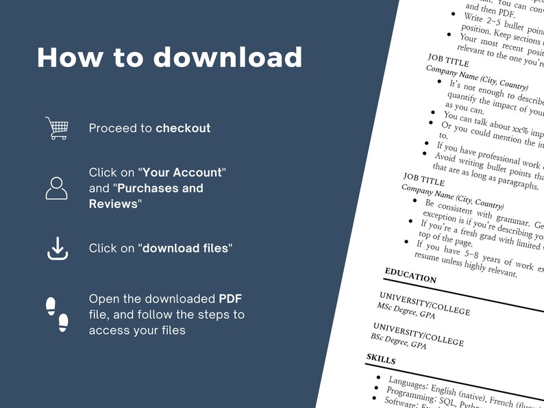 Minimalist Simple CV Resume Template for Word Google Docs 1 - Etsy