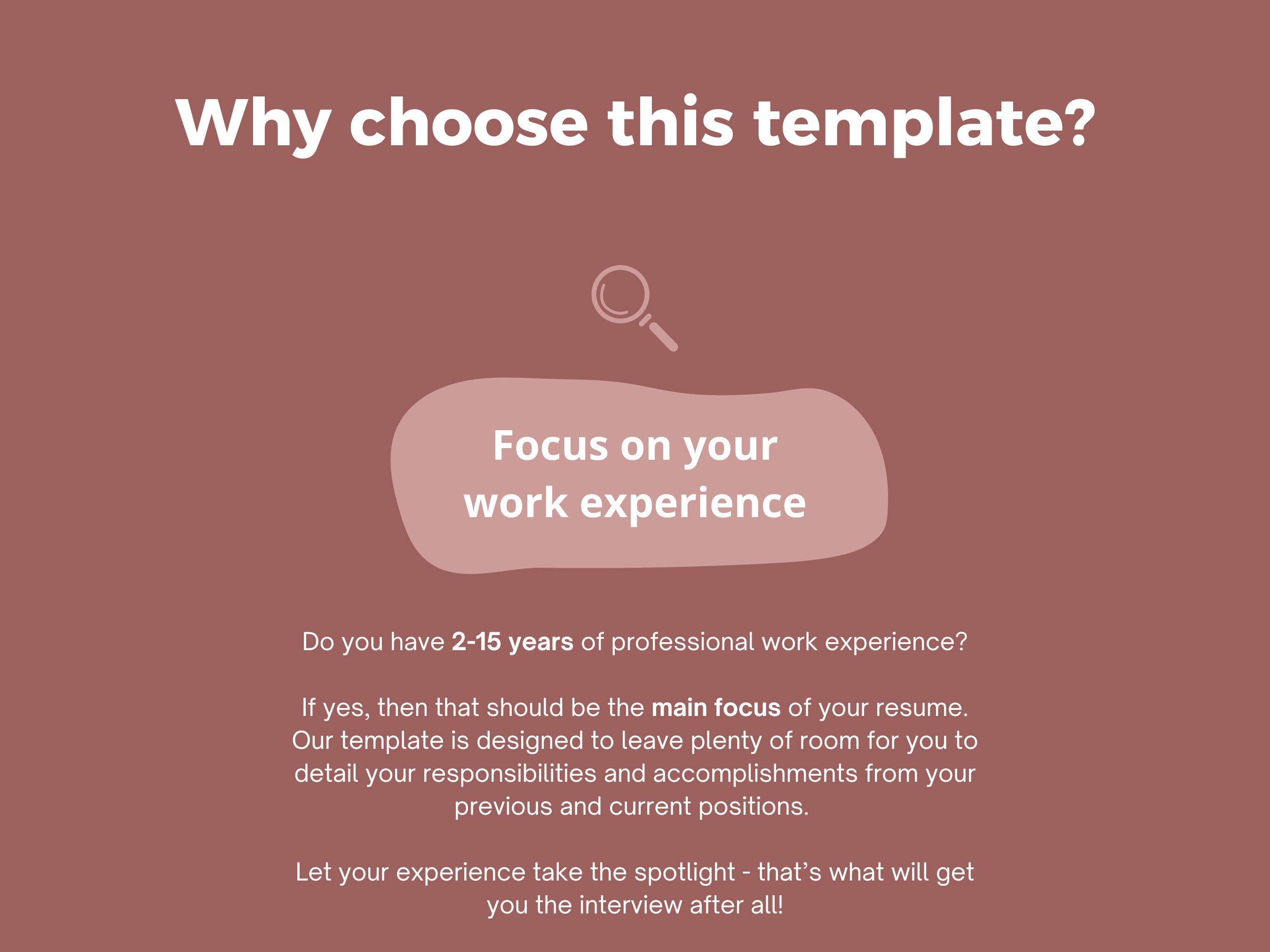 Minimalist Simple Single Column Format Resume Template for Word, Google ...
