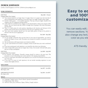 Minimalist Simple CV Resume Template for Word, Google Docs, 1 Page ...