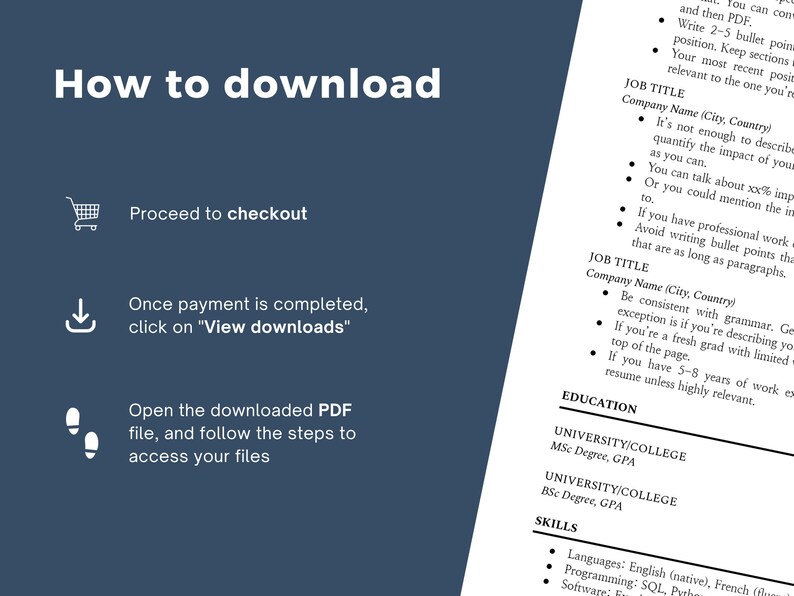 Minimalist Simple CV Resume Template for Word, Google Docs, 1 Page ...