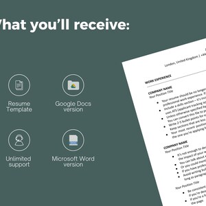 Professional Minimalist Resume Template for Google Docs, Microsoft Word ...