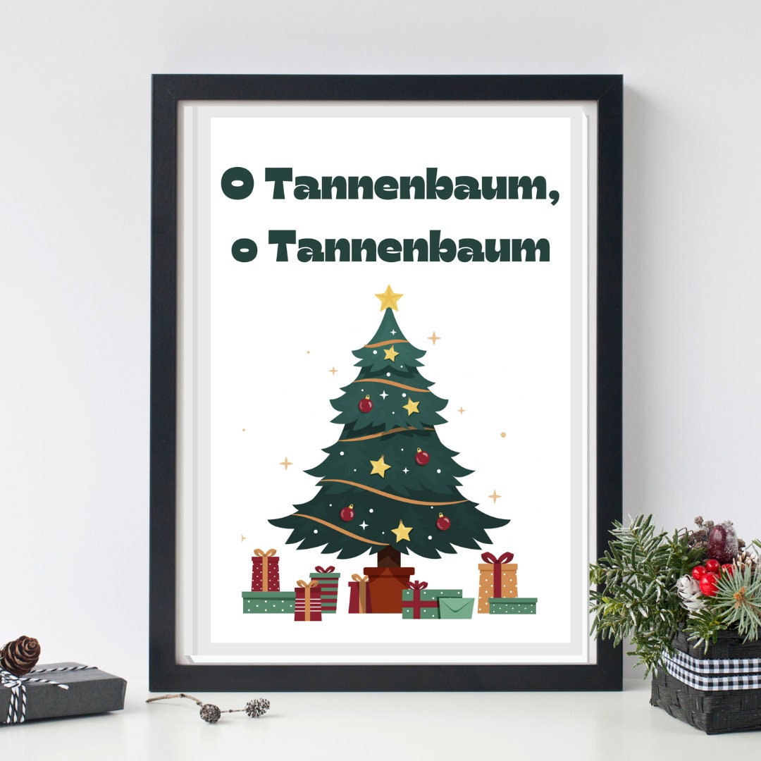 Modern Xmas Wall Art: O Tannenbaum Tree Digital Print Instant Download ...