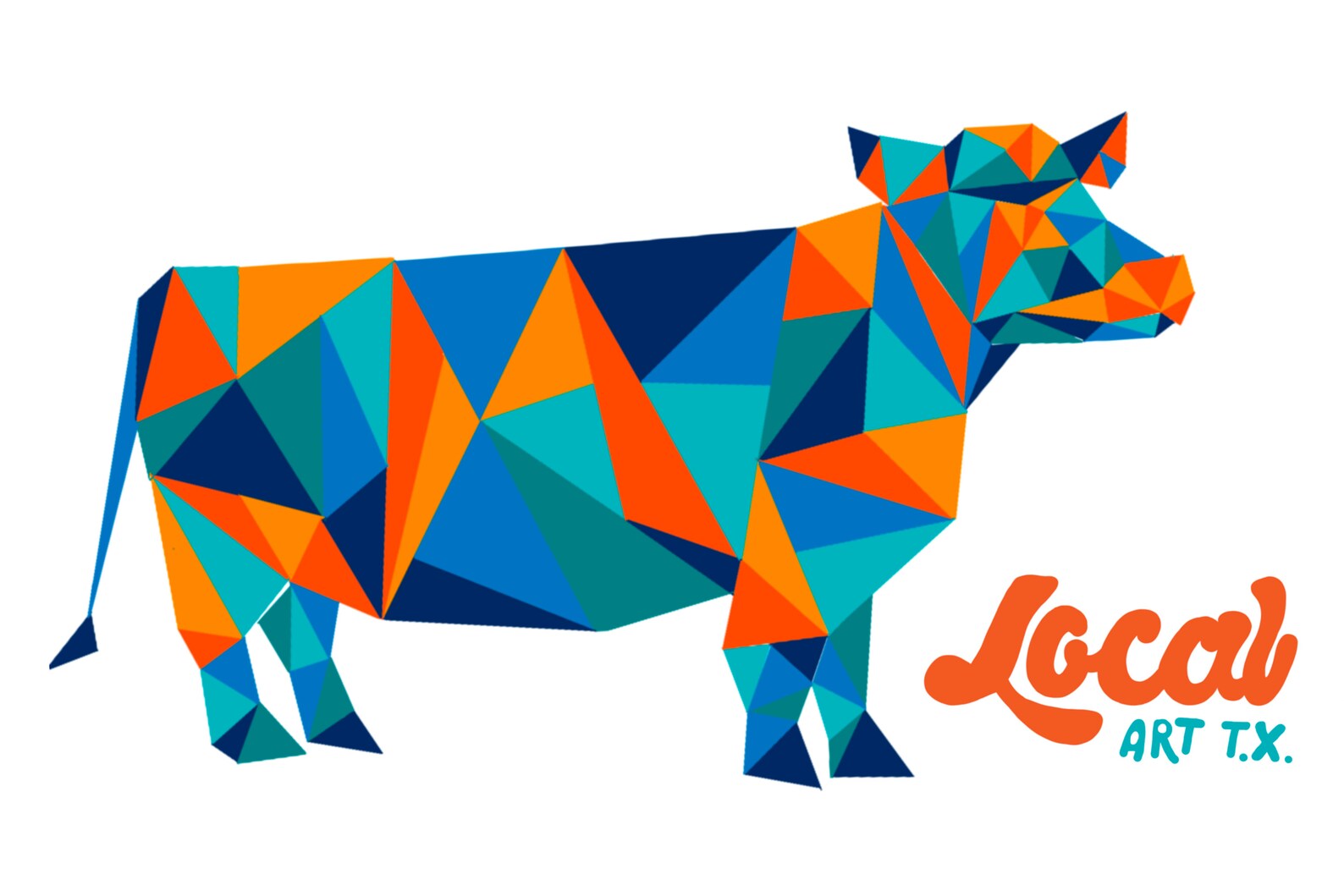 Abstract Cow Art, Cute Cow Print, Geometric Illustration, Texas Art ...