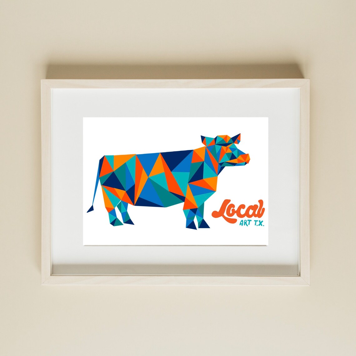 Abstract Cow Art, Cute Cow Print, Geometric Illustration, Texas Art ...