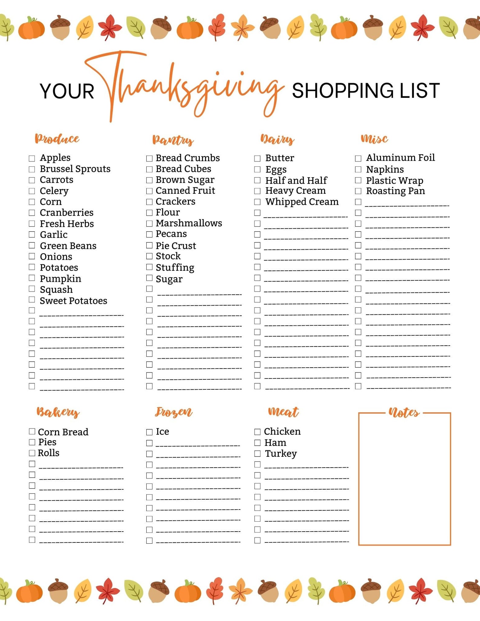 Your Thanksgiving Shopping List - Etsy