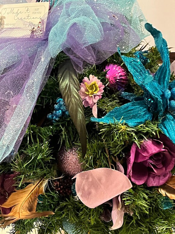 Mannequin Dress Tree Form Peacock Aesthetic Purples and Teals and ...