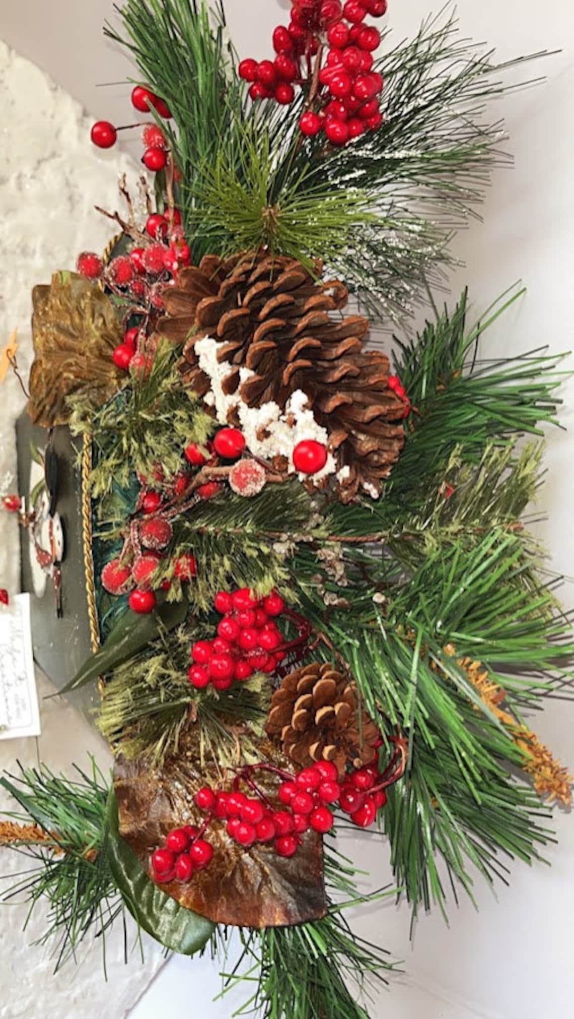 Rustic Snowman Wall Planter Christmas Decoration Winter Decor Home ...