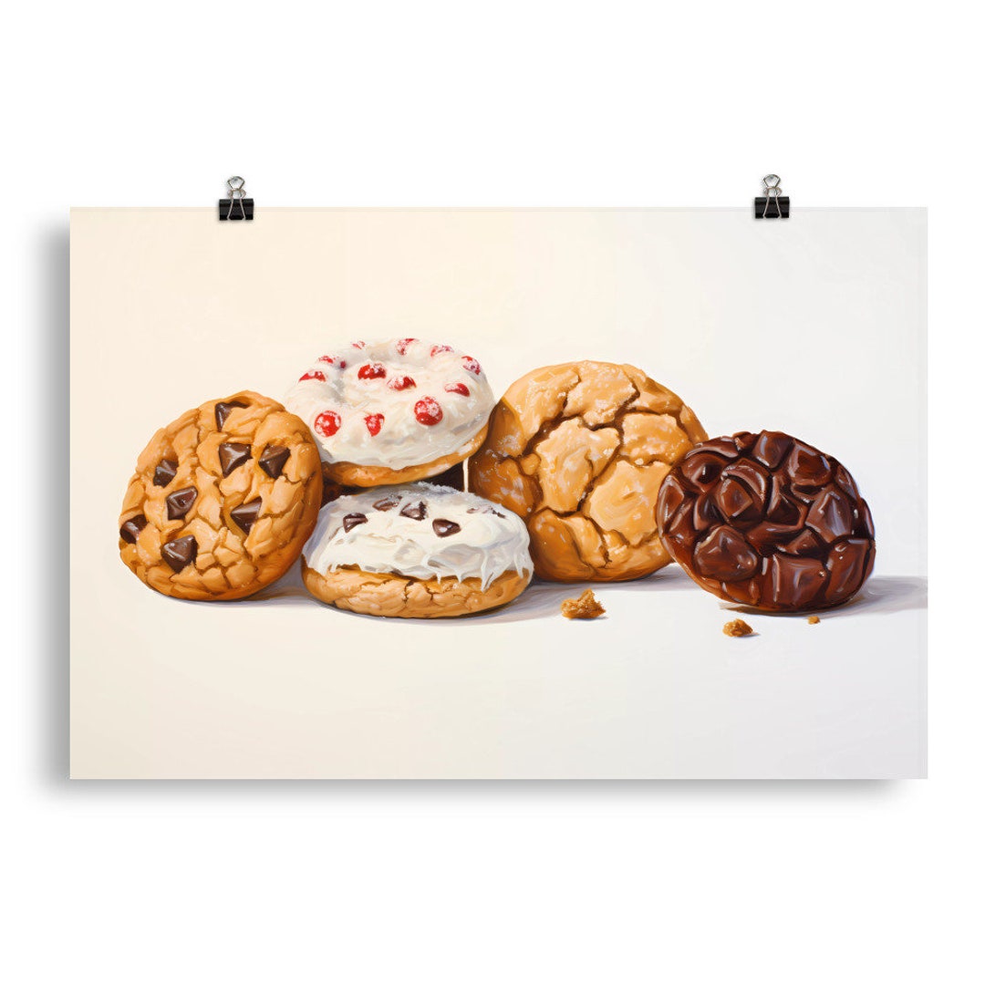 Christmas Cookies Poster Holiday Wall Art Food Art Kitchen Home Decor ...