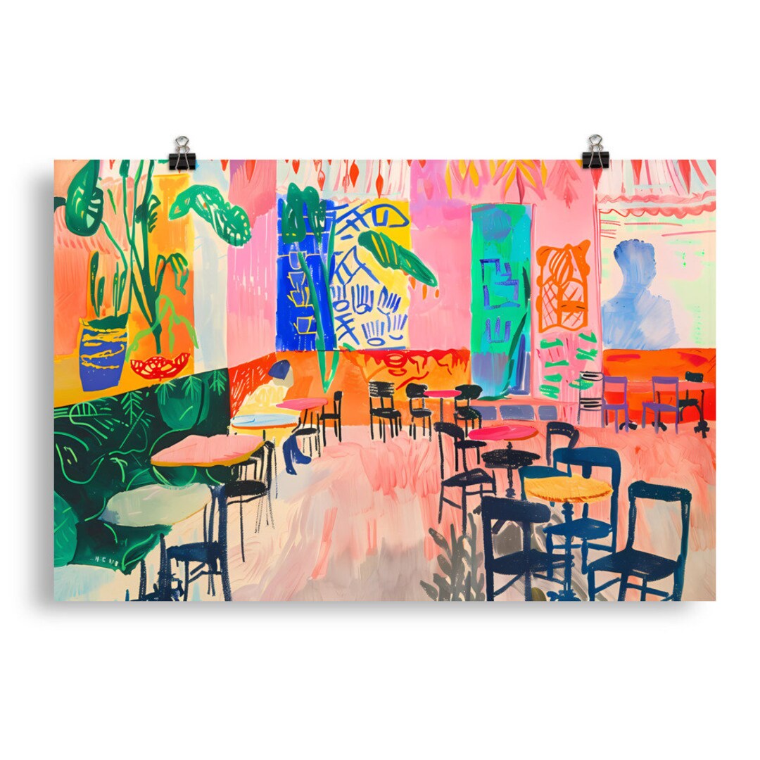 Abstract Cafe Restaurant Print Poster Boho Pop Art Home Decor Gift - Etsy