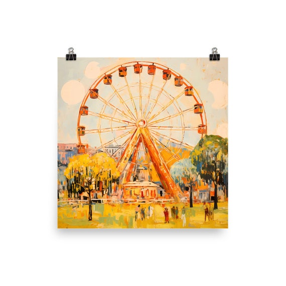 Vintage Ferris Wheel Drawing Vintage Ferris Wheel Chicago Fair" Poster