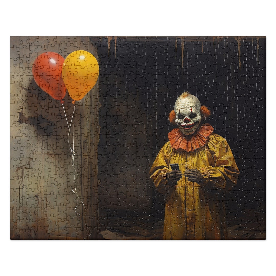 Halloween Jigsaw Puzzle Creepy Scary Clown Fall Home Decor Wall Art ...