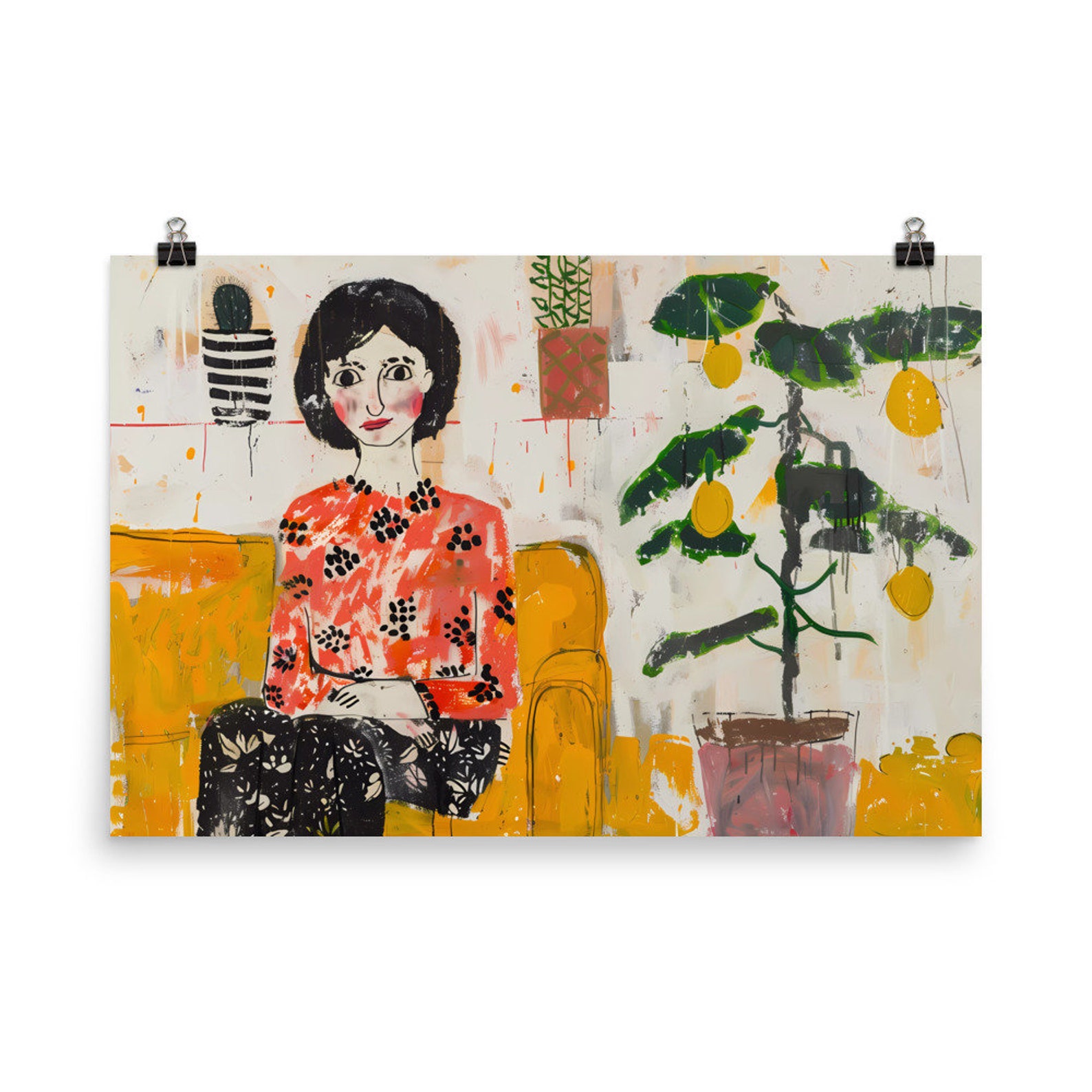 Plant Lady Abstract Art Poster Print Boho Home Decor Plants Wall Art ...