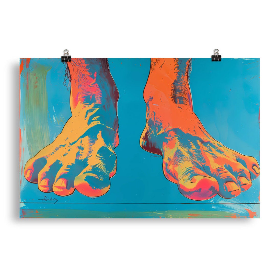 Feet Painting Poster Abstract Pop Art Foot Artsy Home Decor Boho Style ...