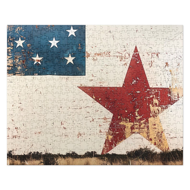 American Flag Jigsaw Puzzle Rustic 4th of July Decor Gift - Etsy