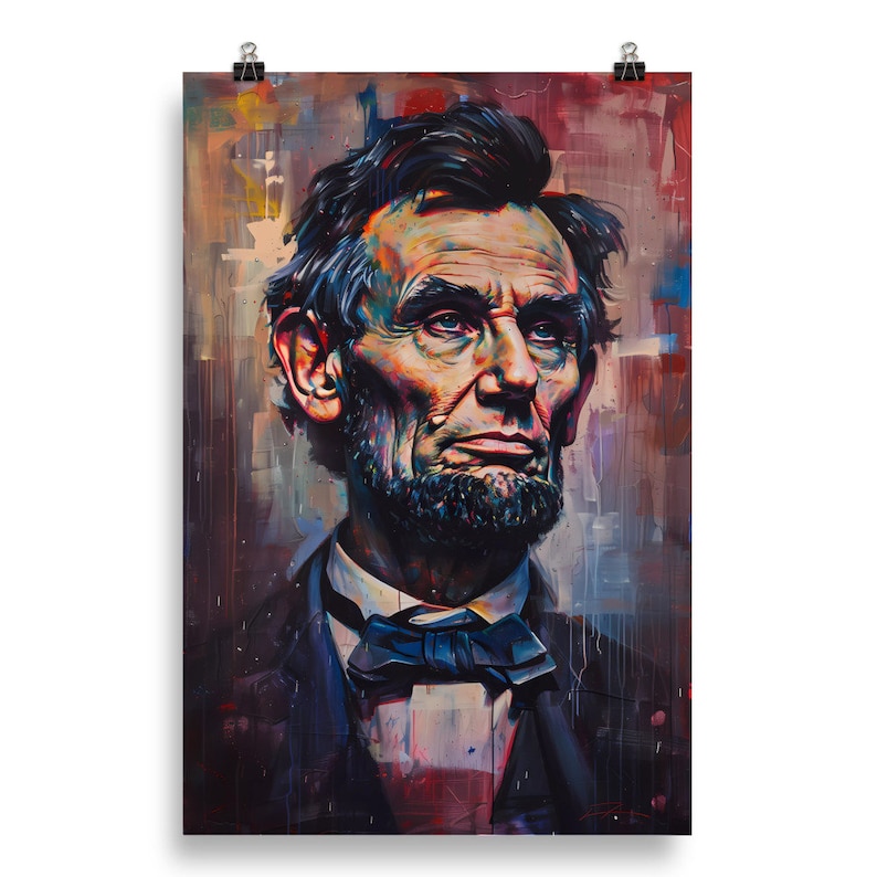 Abraham Lincoln Abstract Paining Poster Print Historical Wall Art ...
