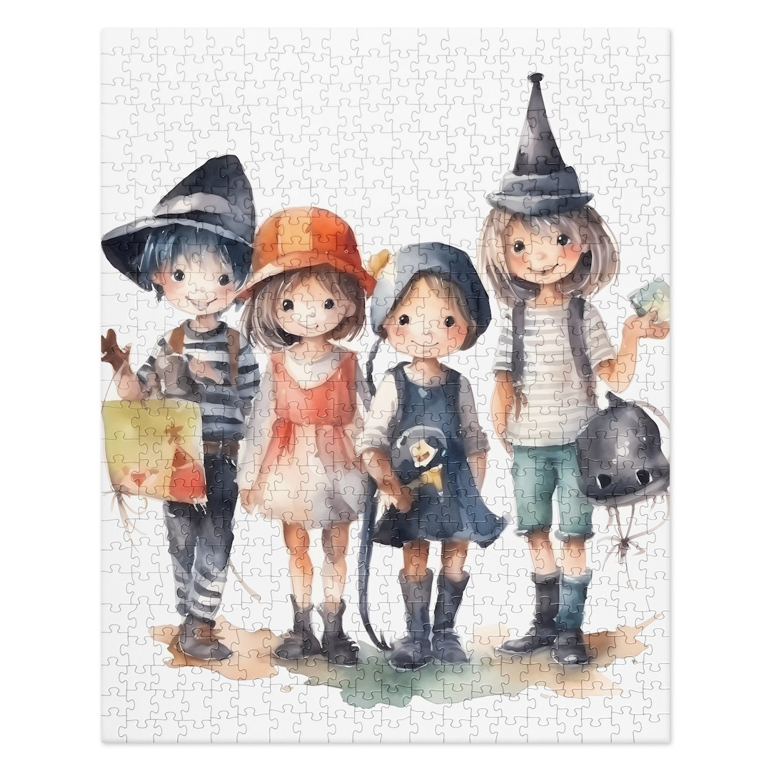 Halloween Jigsaw Puzzle Kids Trick or Treat Cute Fall Home - Etsy