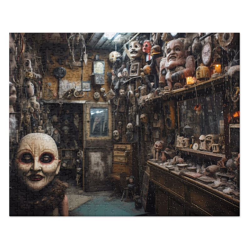 Halloween Jigsaw Puzzle Creepy Scary Horror Game Apothecary Wall Decor ...