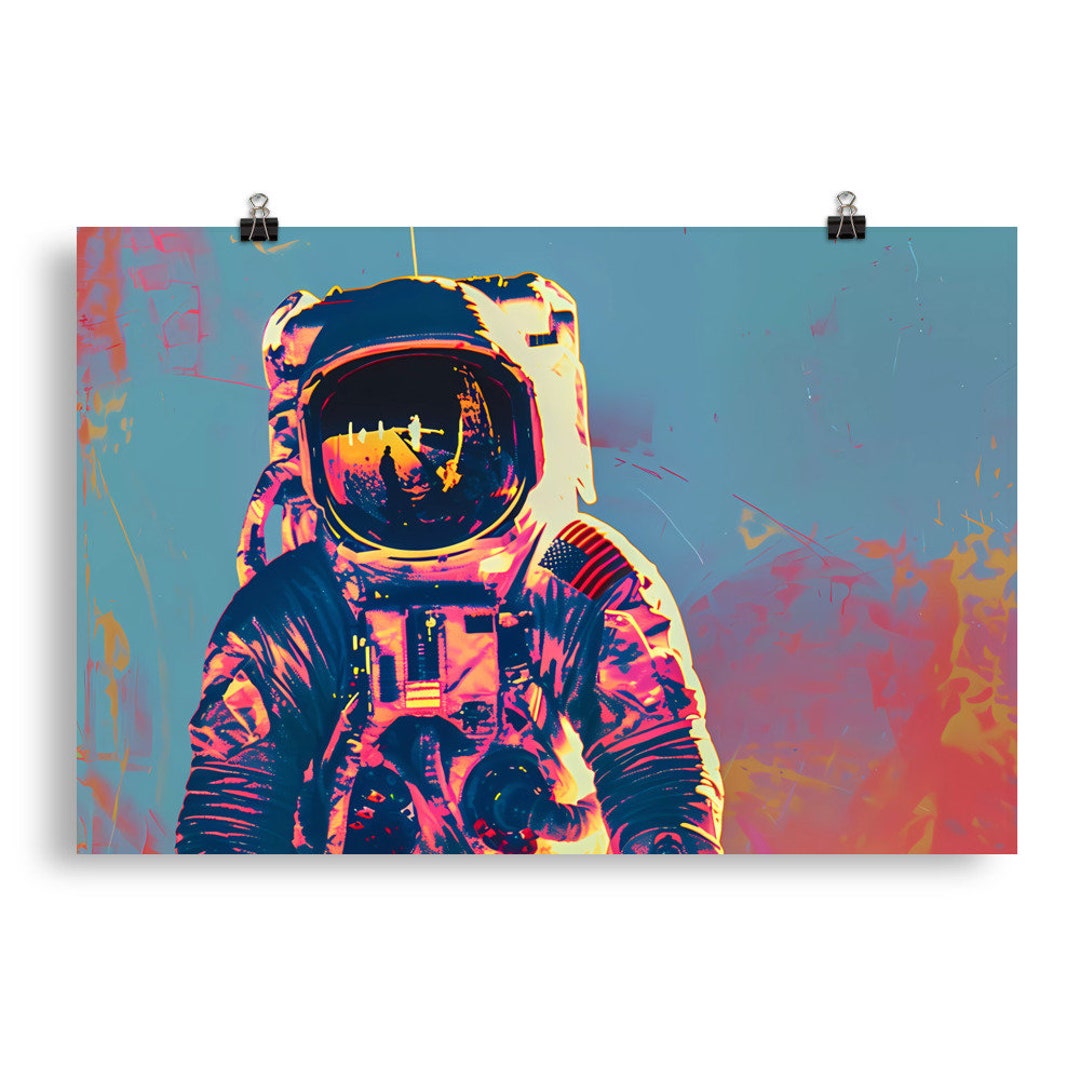 Astronaut Poster Print Space Man Suit Wall Art Home Decor Outer Space ...