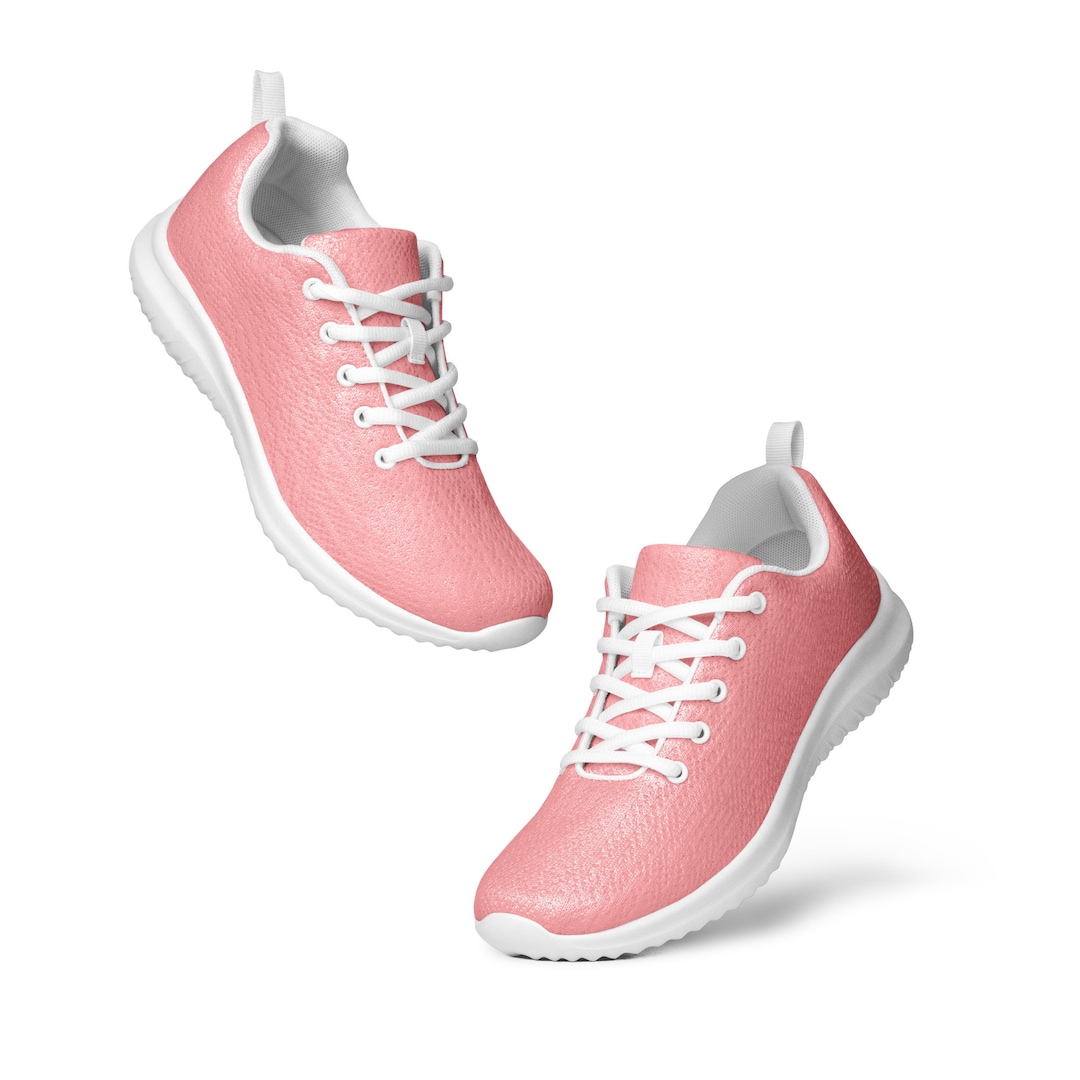 Pink Womens Athletic Shoes, Workout Shoes, Solid Pink Color Shoes ...