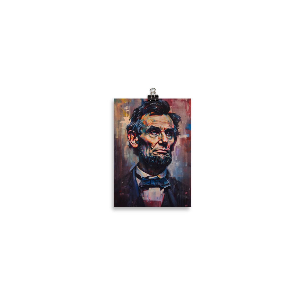 Abraham Lincoln Abstract Paining Poster Print Historical Wall Art ...