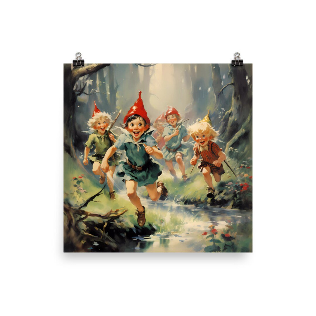 Elf Poster Wall Art Print Elves Fairy Tale Fantasy Home Decor Wall ...