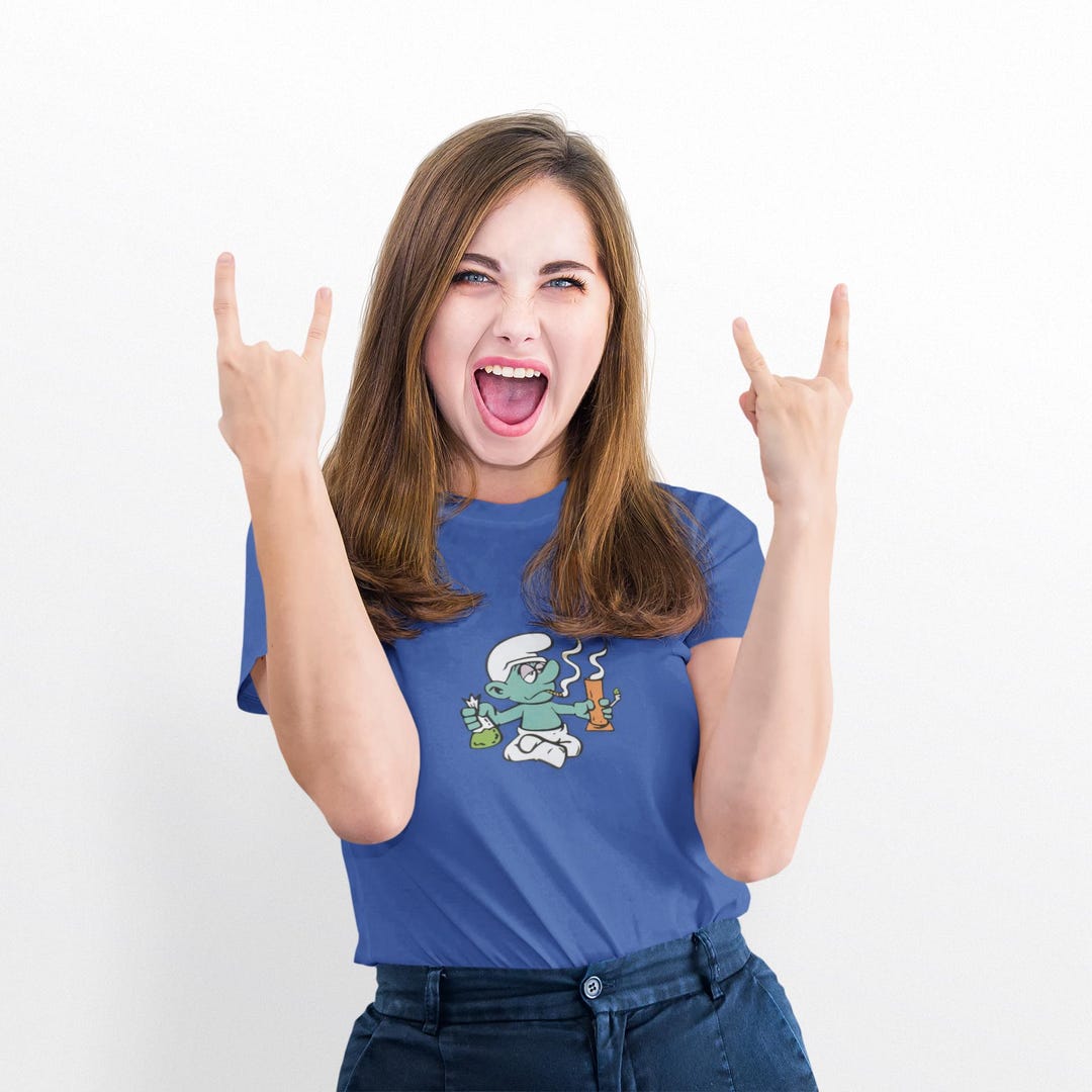 Smurfin' Good Vibes Tee: Whimsical Smurf T-shirt - Etsy