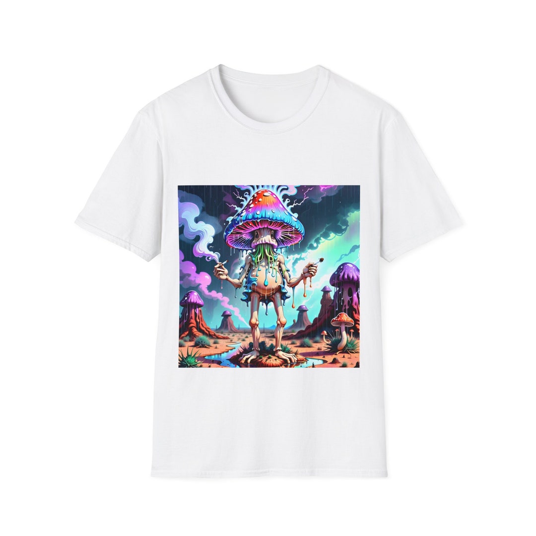 Psychedelic Storm: Drippy Mushroom Monster in the Desert - Etsy