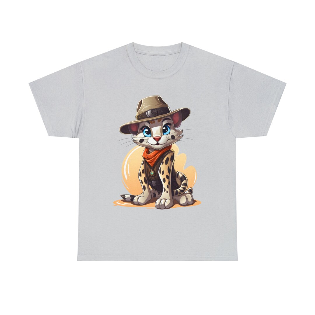 Ocelot Wearing a Stetson Cowboy Hat Unisex Heavy Cotton Tee Multiple ...