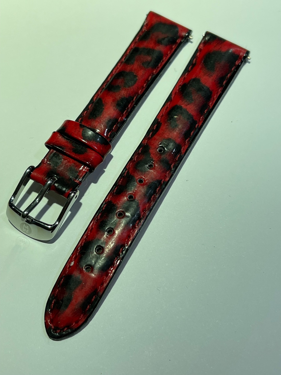 New AUTHENTIC Michele Red Cheetah Watch Band 16 MM - Etsy