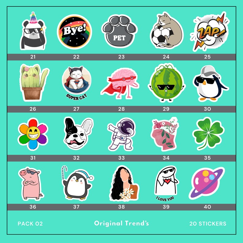 100 Sticker Design Pack, Digital Sticker Pack, Sticker Pack, Sticker ...