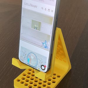 3D Printed Honeycomb Universal Phone Stand Bright Yellow - Etsy