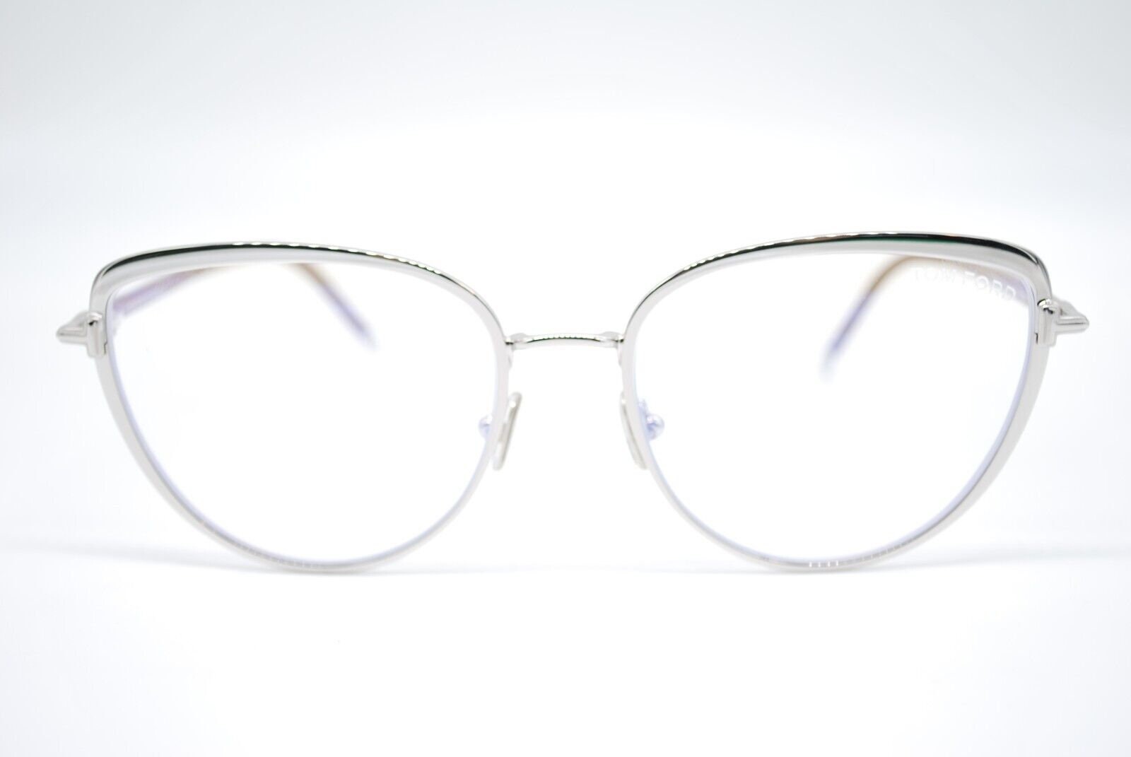 NEW TOM FORD Tf 5741-B 016 Silver Blue Block Authentic Eyeglasses ...