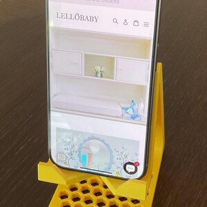 3D Printed Honeycomb Universal Phone Stand Bright Yellow - Etsy
