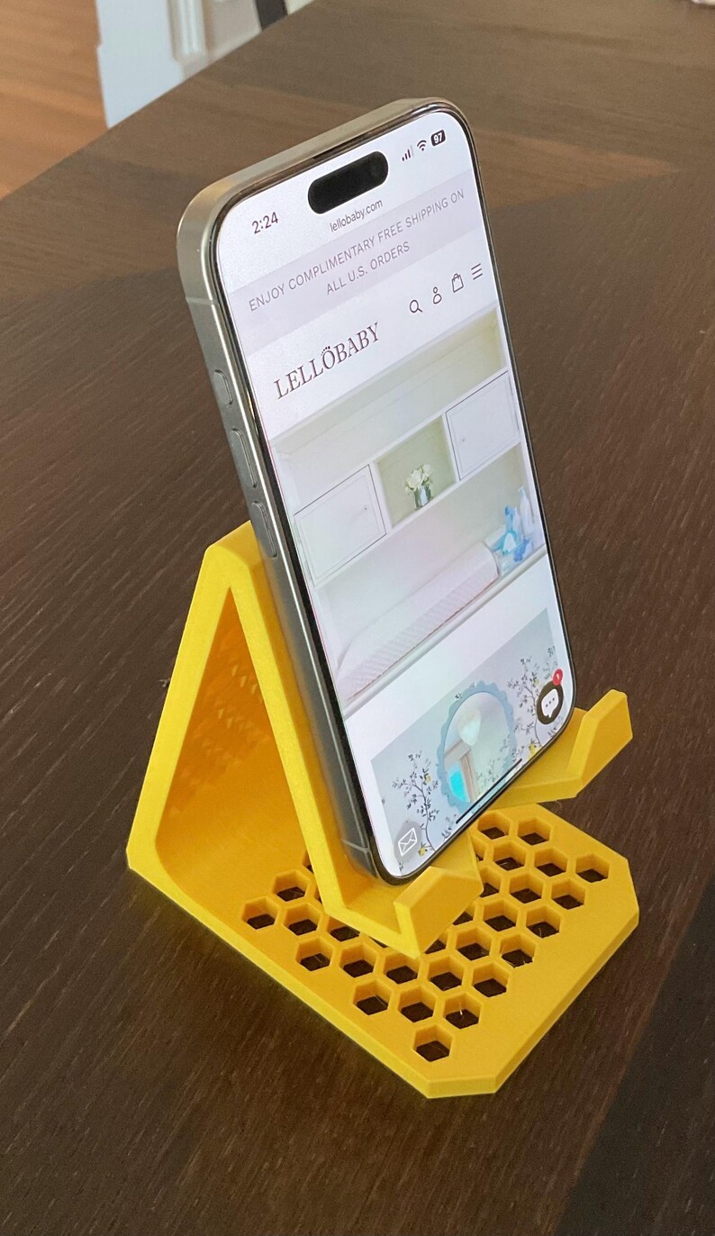 3D Printed Honeycomb Universal Phone Stand Bright Yellow - Etsy