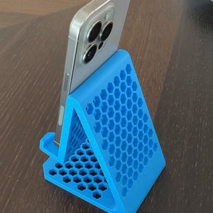 3D Printed Honeycomb Universal Phone Stand Bright Blue - Etsy