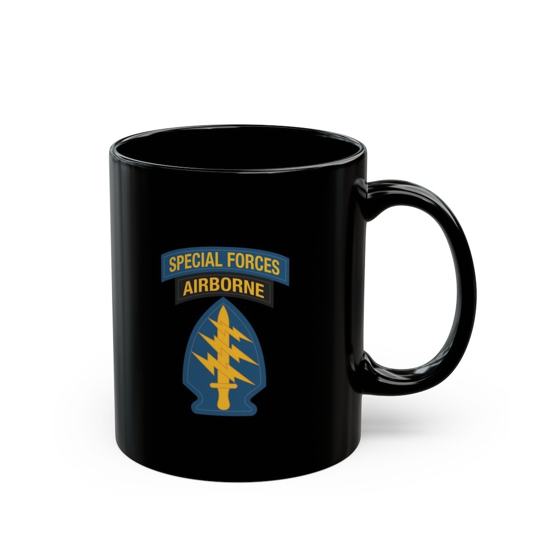 Special Forces Airborne Mug - Black Ceramic Coffee Cup With Official ...