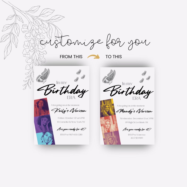 Birthday Era Invitation Template | Party Era Version Invitation | Eras ...