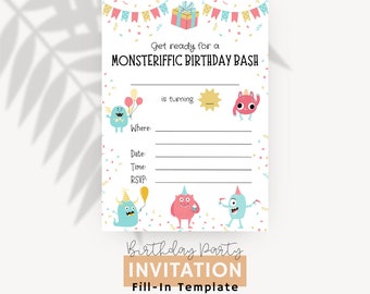 Fill in Birthday Party Invitation, Blank Birthday Party Invitation ...