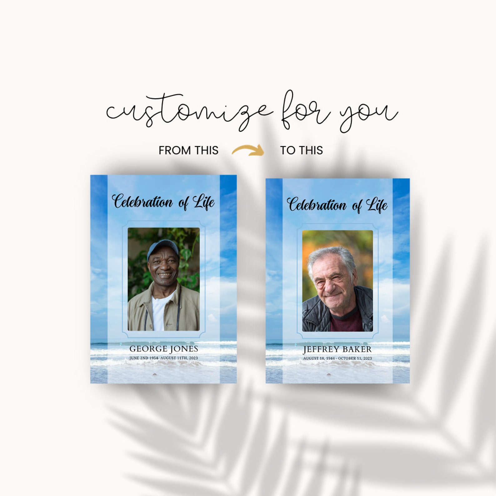 Celebration of Life Program Template | Funeral Program Template ...