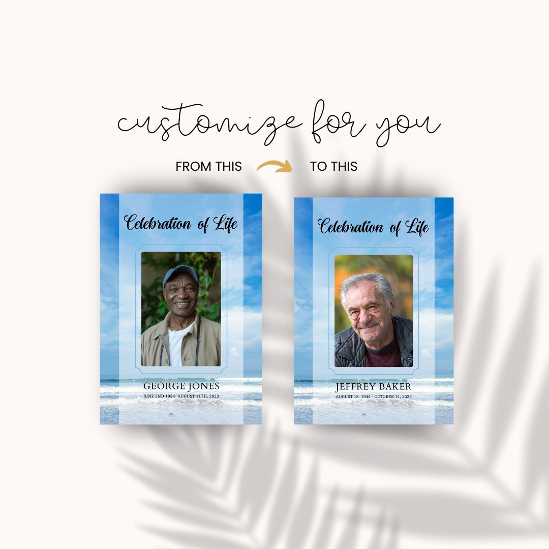 Celebration of Life Program Template | Funeral Program Template ...