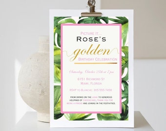 Golden Girls Birthday Invitation Template | Golden Girls Invitation ...