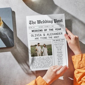 Wedding Newspaper Program Template | Wedding Timeline | Wedding ...