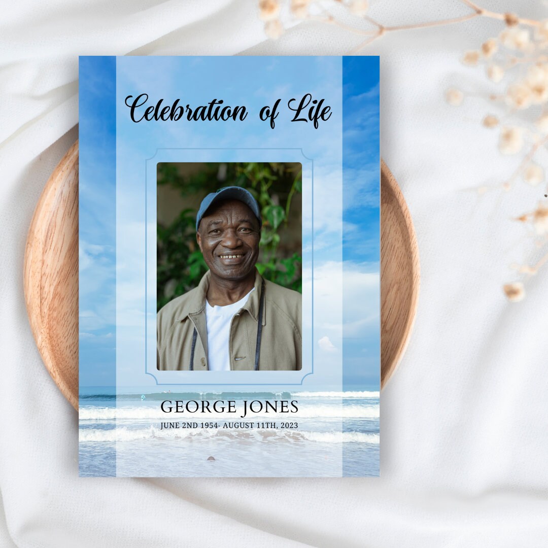 Celebration of Life Program Template | Funeral Program Template ...