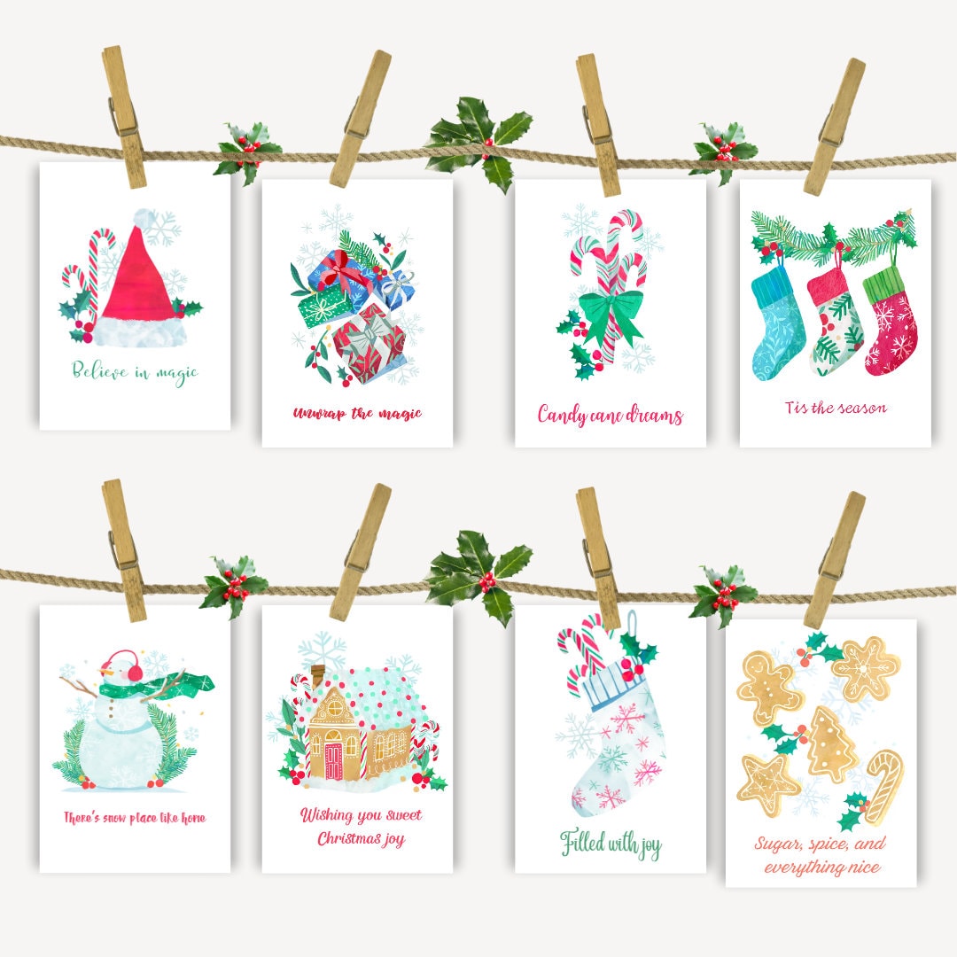 16 DIY Christmas Card Printables | Printable Xmas Cards | Blank Holiday ...