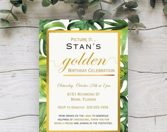 Golden Girls Birthday Invitation Template | Golden Girls Invitation ...