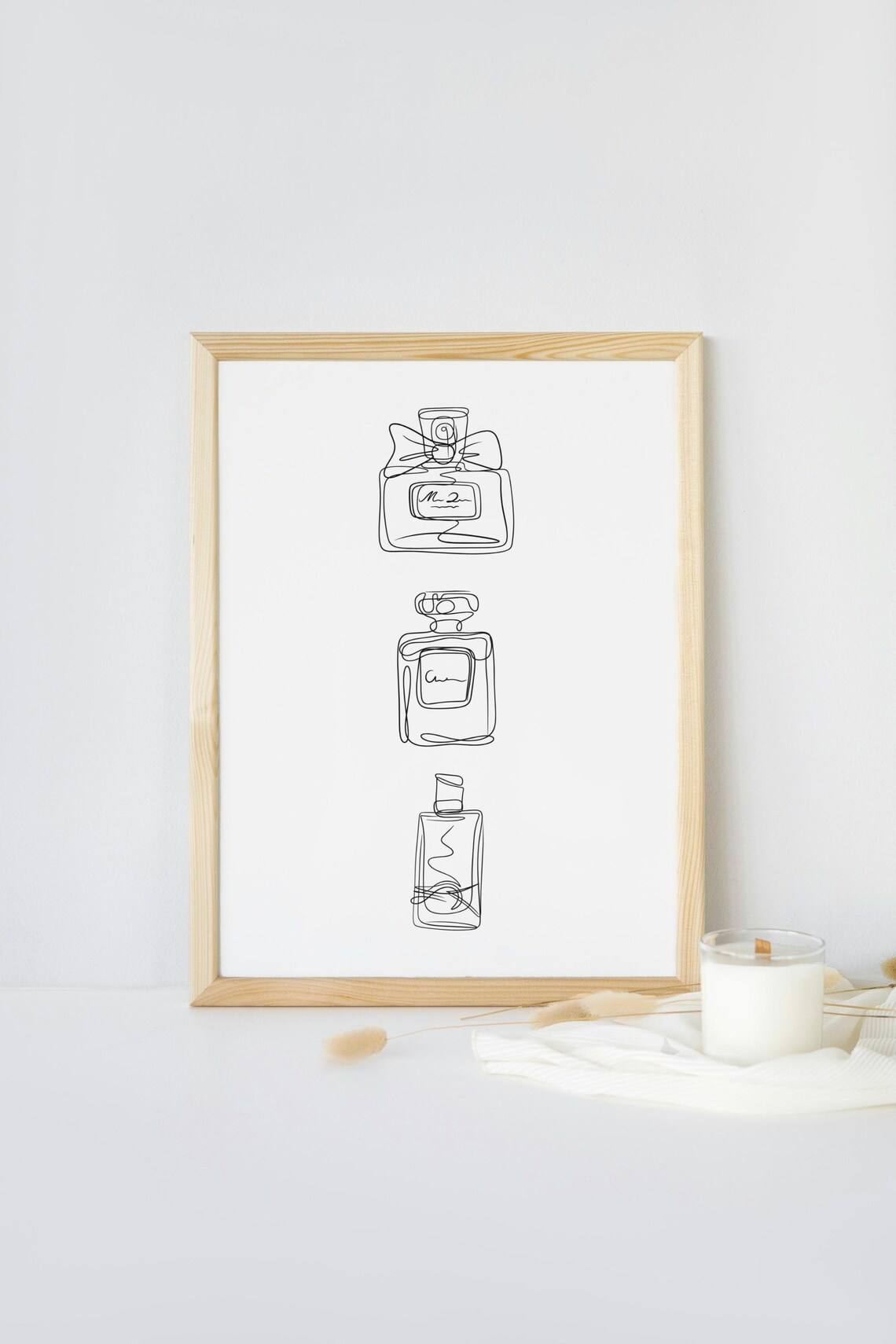 Perfume Bottle Line Art Printable | Minimalist Wall Decor PDF | Modern ...