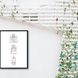 Perfume Bottle Line Art Printable | Minimalist Wall Decor PDF | Modern ...