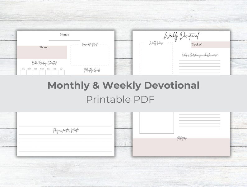 Monthly & Weekly Devotional Printable - Etsy