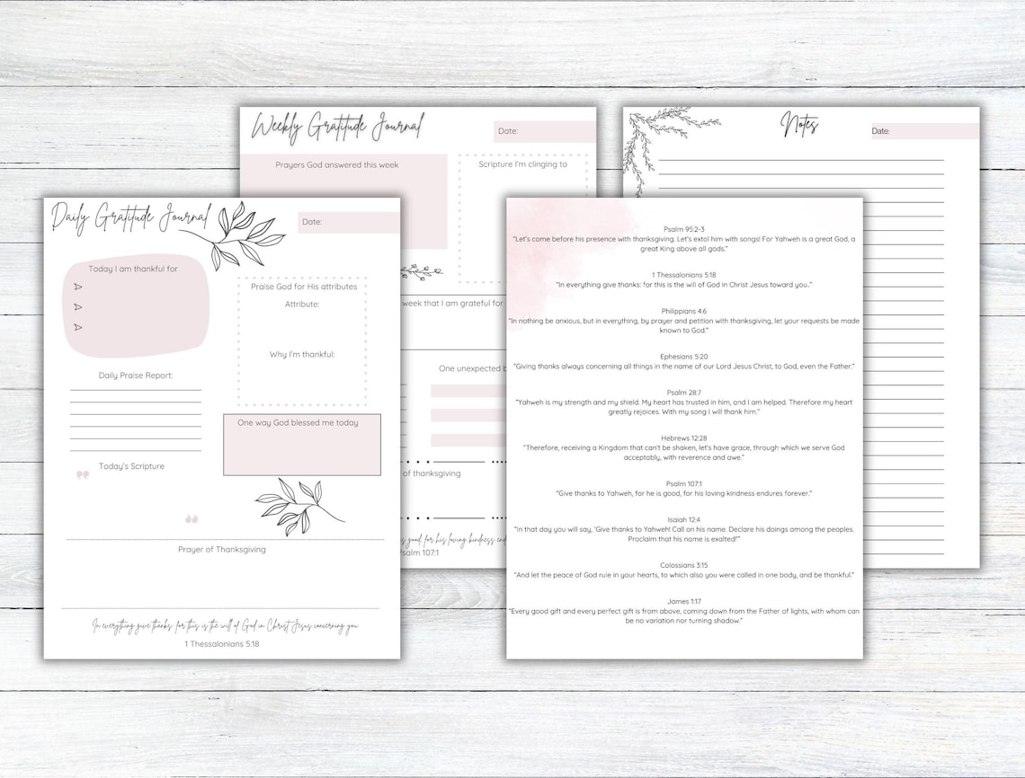 Christian Gratitude Journal Printable - Etsy